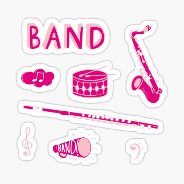 "Hot Pink Band School Subject Pack" Sticker by The-Goods | Redbubble