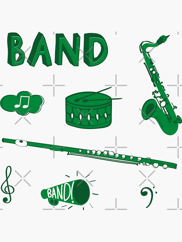 "Kelly Green Band School Subject Pack" Sticker by The-Goods | Redbubble