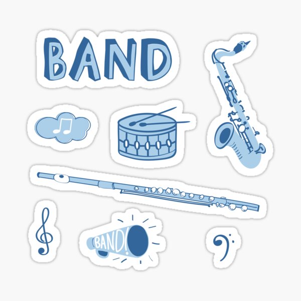 "Light Blue Band School Subject Pack" Sticker by The-Goods | Redbubble