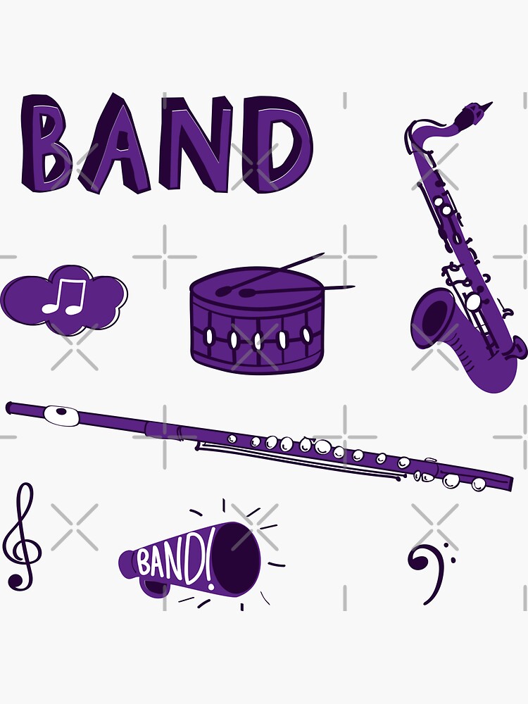 "Purple Band School Subject Sticker Pack" Sticker by The-Goods | Redbubble