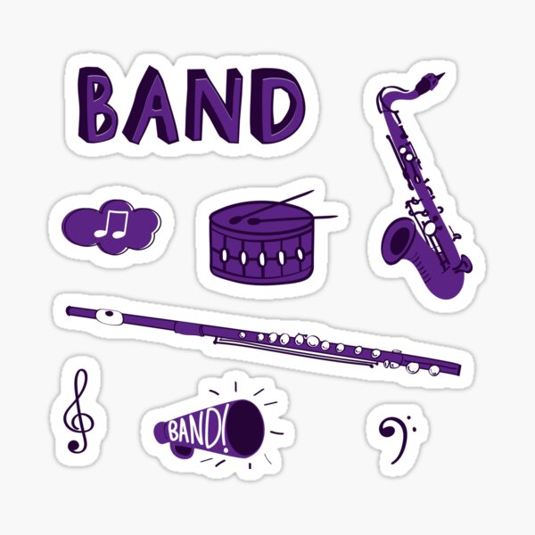 "Purple Band School Subject Sticker Pack" Sticker by The-Goods | Redbubble