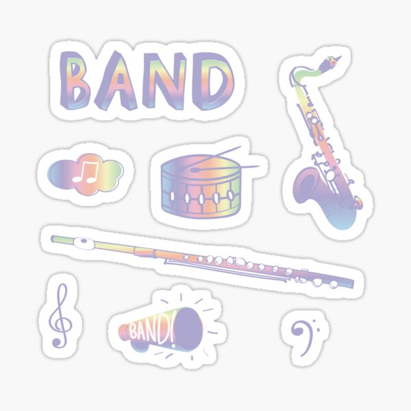 "Pastel Rainbow Band School Subject Pack" Sticker for Sale by The-Goods ...