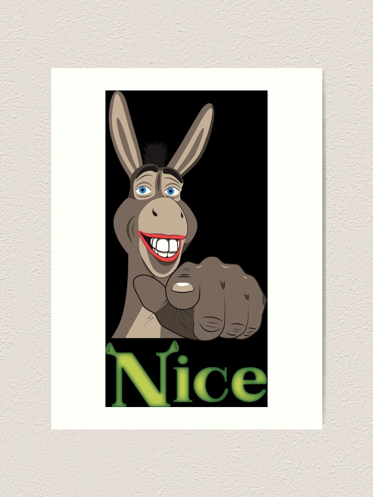 ""Nice" Donkey Pointing Design" Art Print by RottenBoot22 | Redbubble