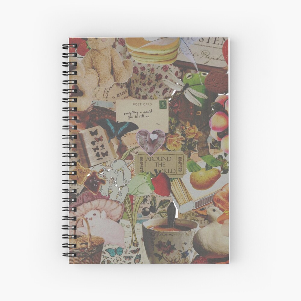 "Cottagecore Collage" Spiral Notebook for Sale by jellybabie | Redbubble