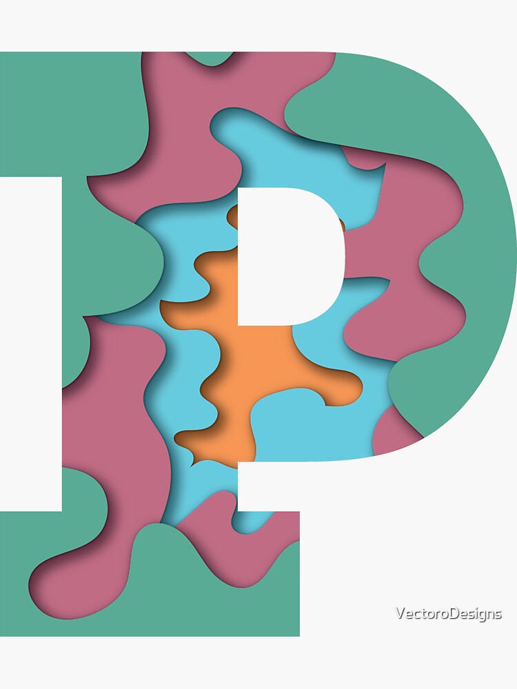 "Paper Cut Letter P" Sticker for Sale by VectoroDesigns | Redbubble