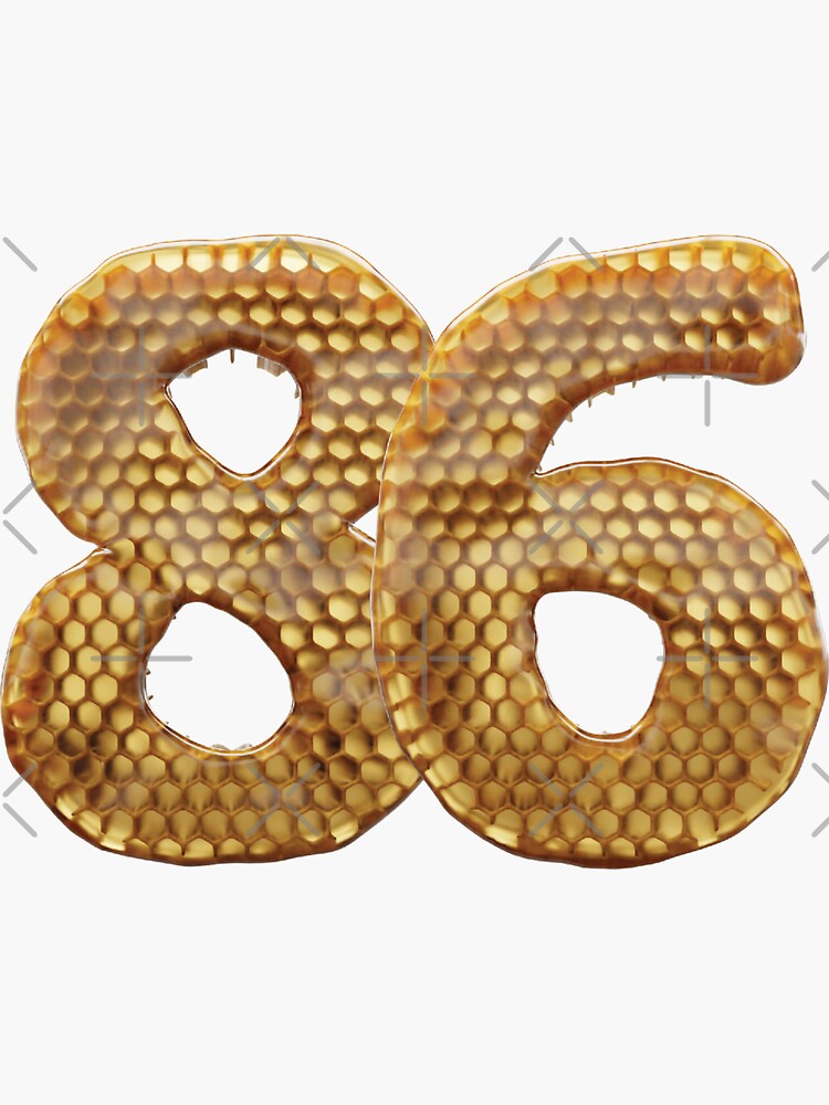 "86 Number 3d Honey Numbers Font" Sticker for Sale by HelloFromAja ...