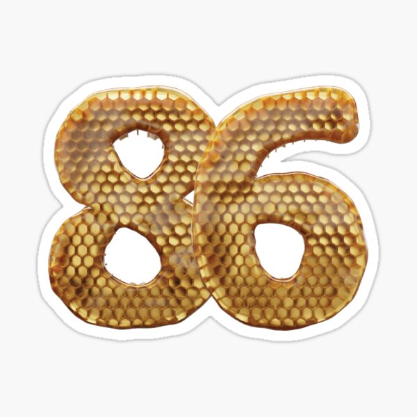 "86 Number 3d Honey Numbers Font" Sticker for Sale by HelloFromAja ...