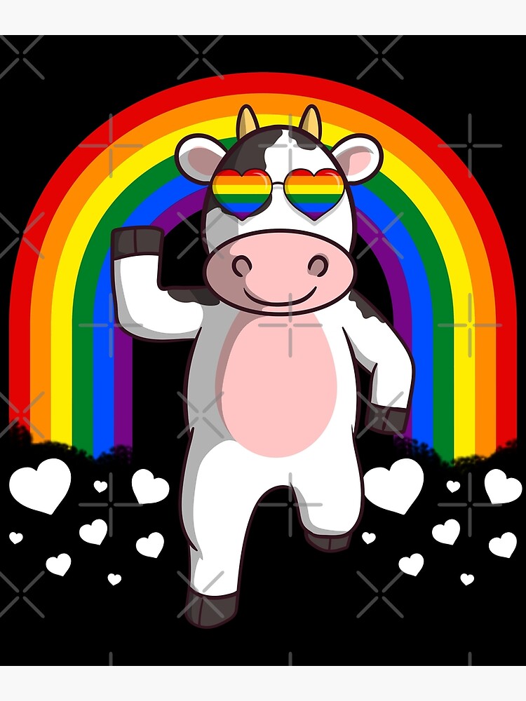 "Gay Pride Rainbow Cow LGBT" Canvas Print for Sale by fatamyfan1 ...