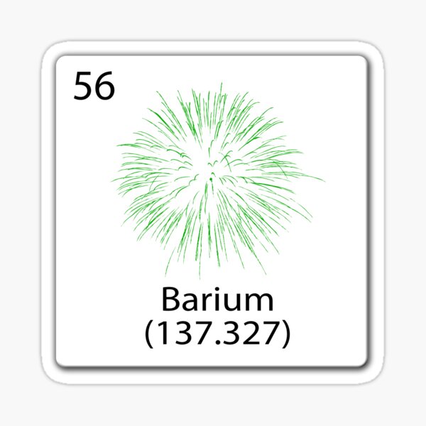 "Chemical element tile. Barium Ba with a firework explosion. Barium ...