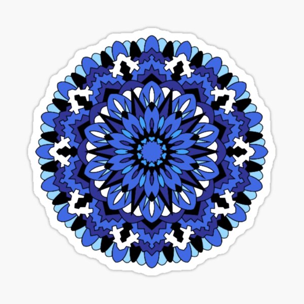"Patience Blue Mandala art" Sticker by GamesONshirts | Redbubble