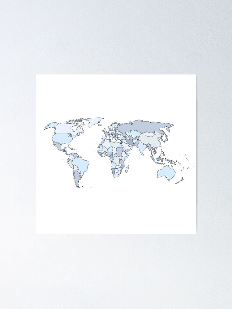 "Blue aesthetic world map" Poster by Pastel-PaletteD | Redbubble