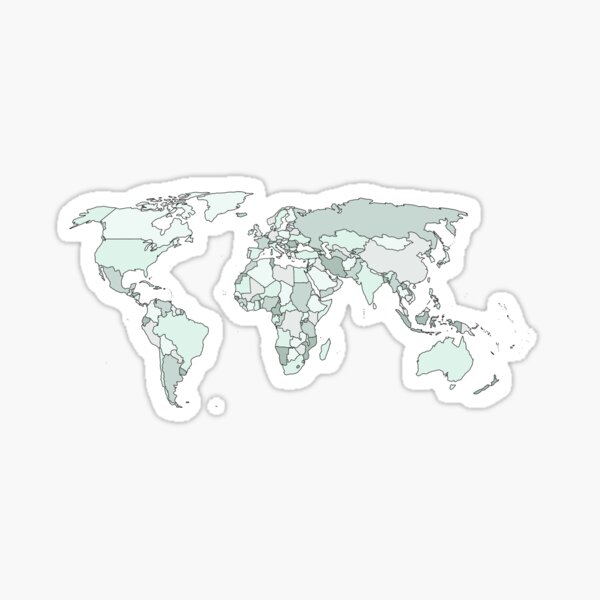 "Turquoise aesthetic world map" Sticker by Pastel-PaletteD | Redbubble