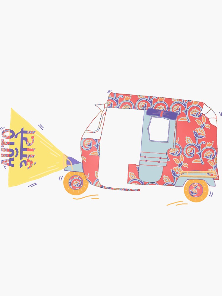 "Indian Auto Rickshaw" Sticker for Sale by priyankaoberoi | Redbubble