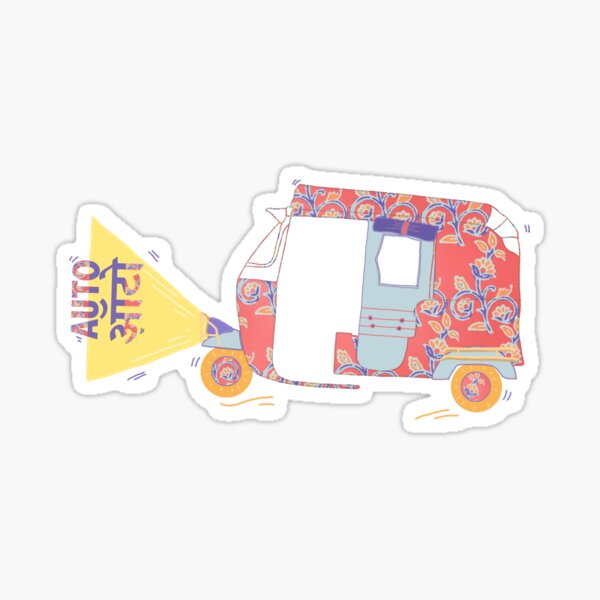 "Indian Auto Rickshaw" Sticker for Sale by priyankaoberoi | Redbubble