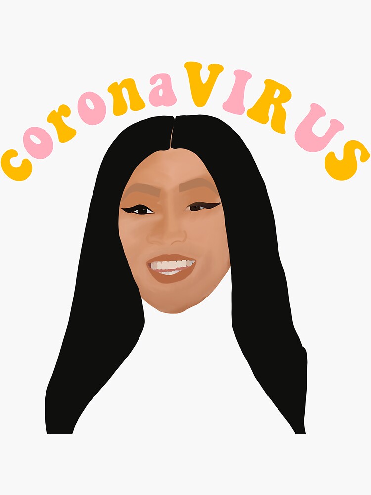 "Cardi B coronavirus " Sticker for Sale by lishfranporter | Redbubble