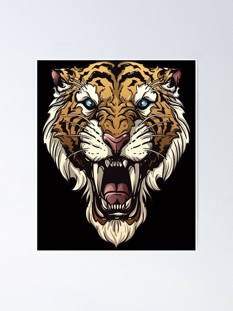 "Saber tooth tiger / cat" Poster by Imutobi | Redbubble