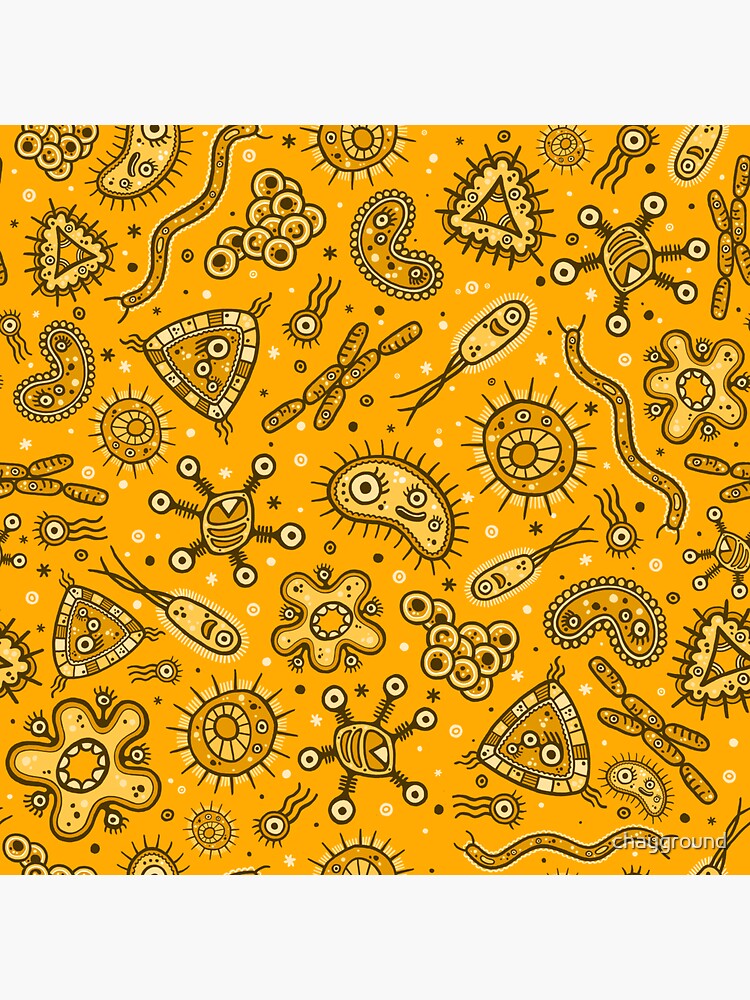 "Cartoon Microbes - Yellow" Sticker for Sale by chayground | Redbubble