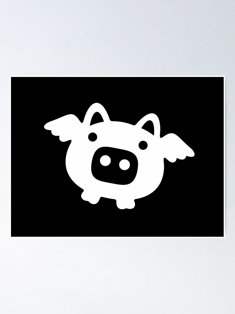 "Flying Pig White" Poster for Sale by XOOXOO | Redbubble