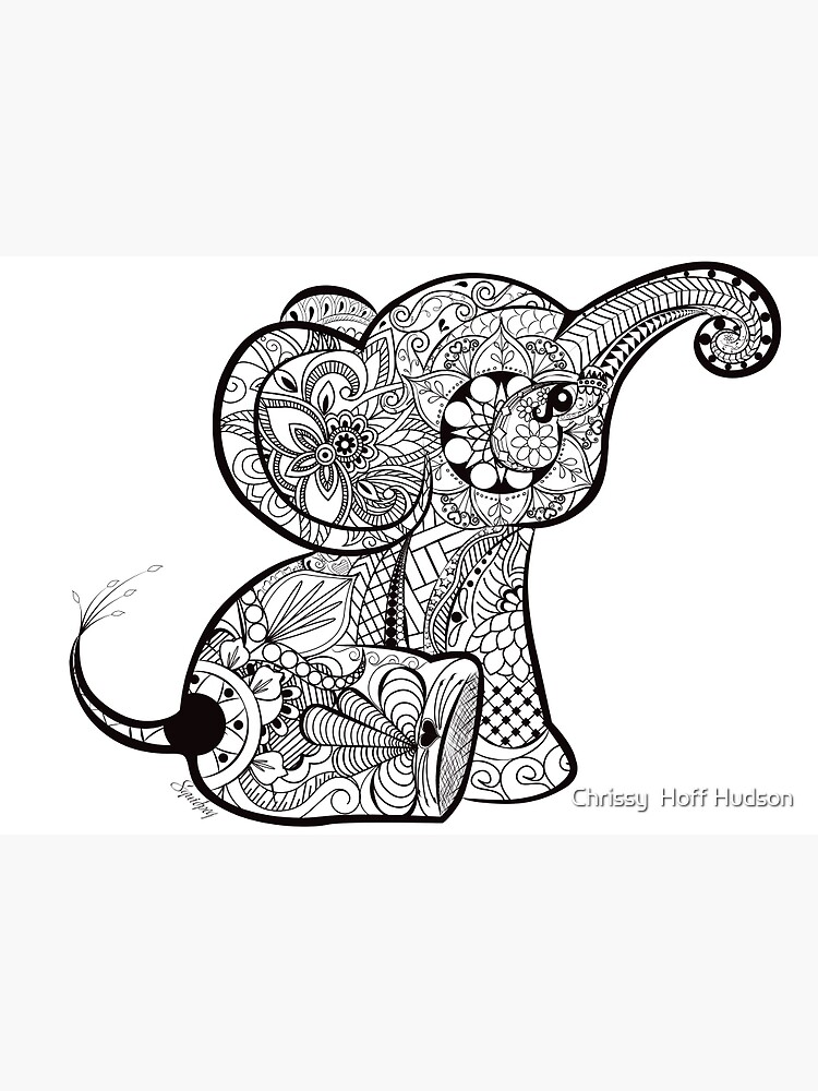 "Baby Elephant Doodle" Art Print for Sale by squidpeg | Redbubble