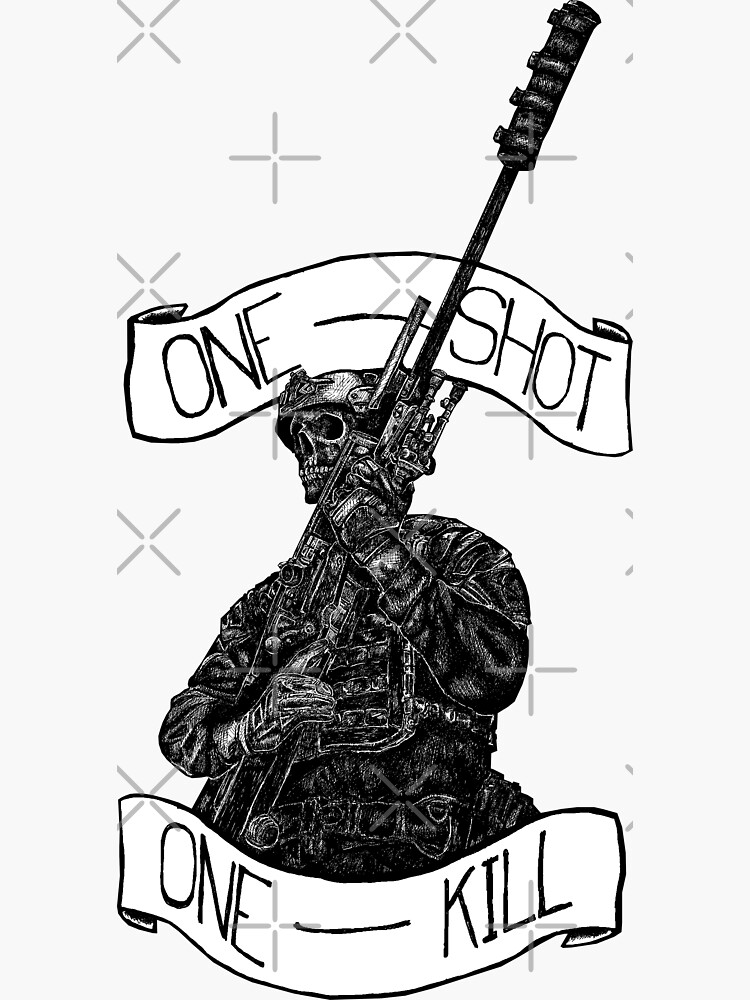"One Shot, One Kill" Sticker for Sale by Ally-Artwork | Redbubble