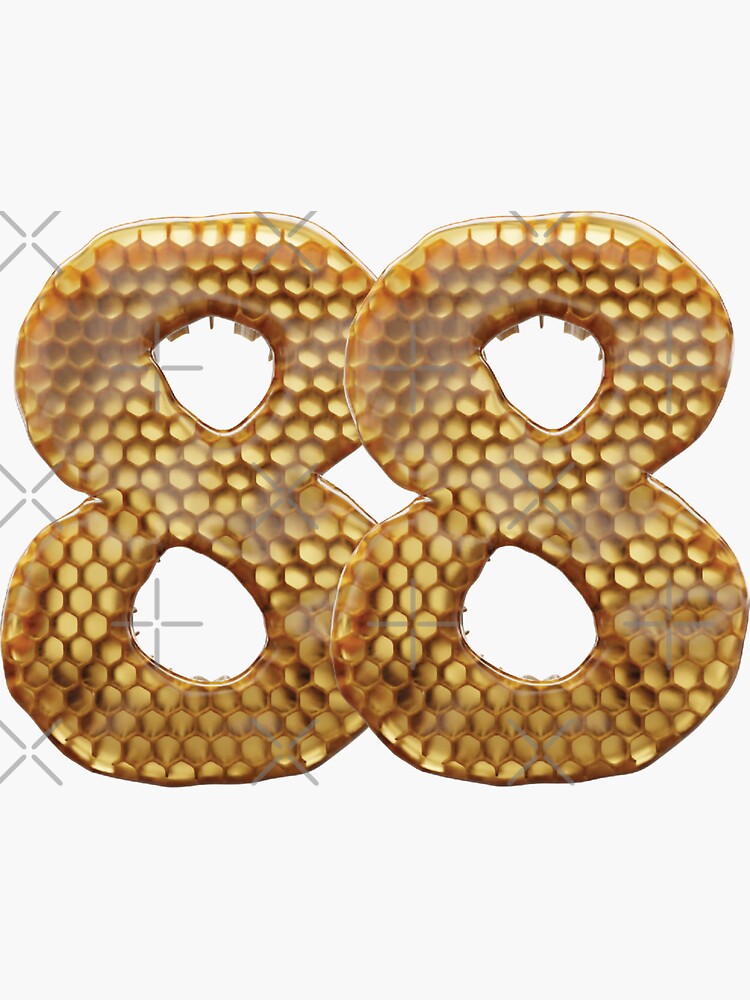 "88 Number 3d Honey Numbers Font" Sticker for Sale by HelloFromAja ...