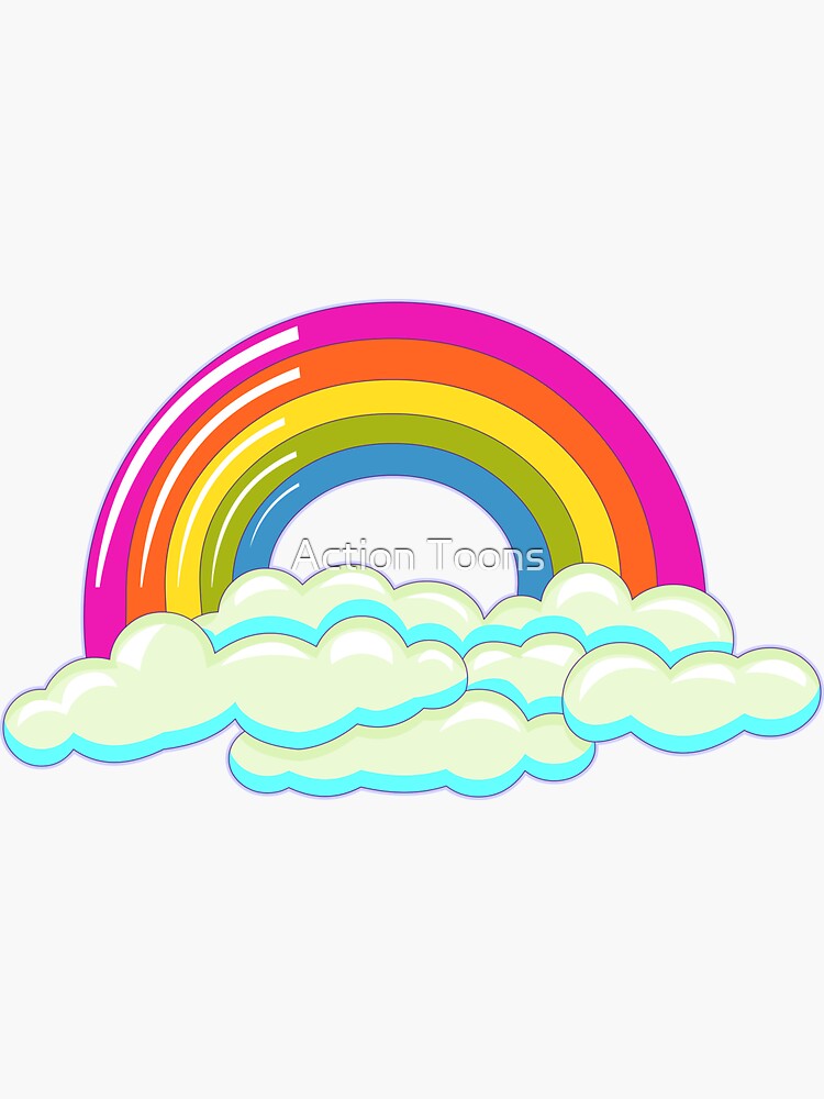 "Cartoon Rainbow" Sticker for Sale by Eyeland Clothing | Redbubble