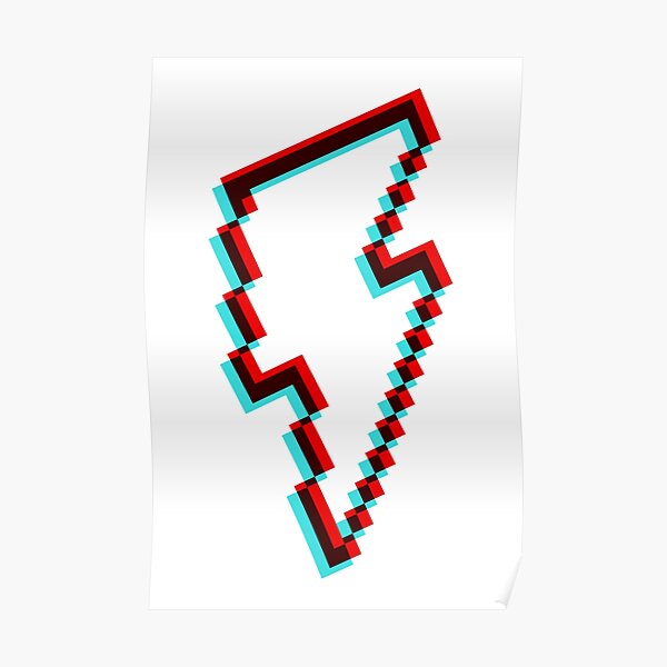 "3D 8-bit Lightning" Poster by animinimal | Redbubble