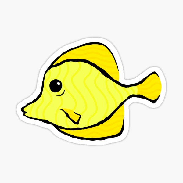 "Yellow Tang" Sticker for Sale by DrewIllustrates | Redbubble