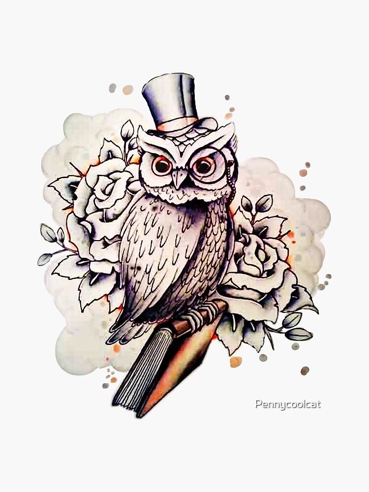 "wise owl" Sticker for Sale by Pennycoolcat | Redbubble
