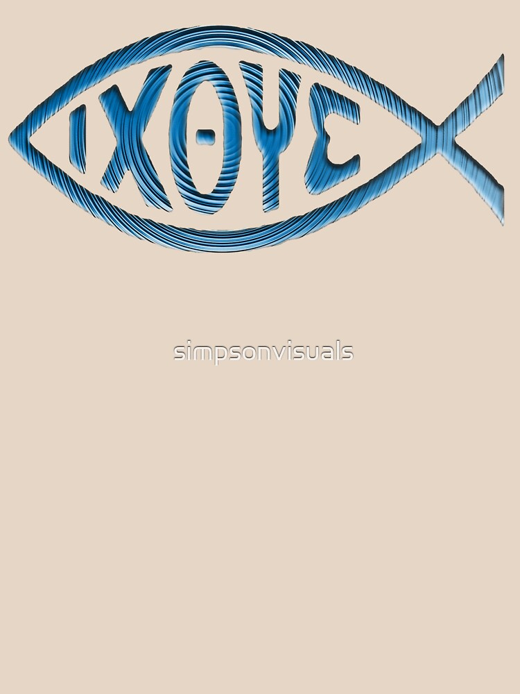 "Blue Ichthys Ichthus Fish Symbol" T-shirt by simpsonvisuals | Redbubble