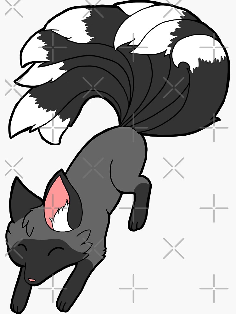 "Silver Kitsune" Sticker by Adastumae | Redbubble