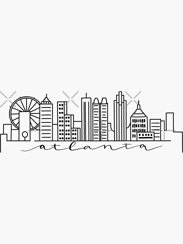 "Atlanta Skyline" Sticker for Sale by aribalakhani4 | Redbubble