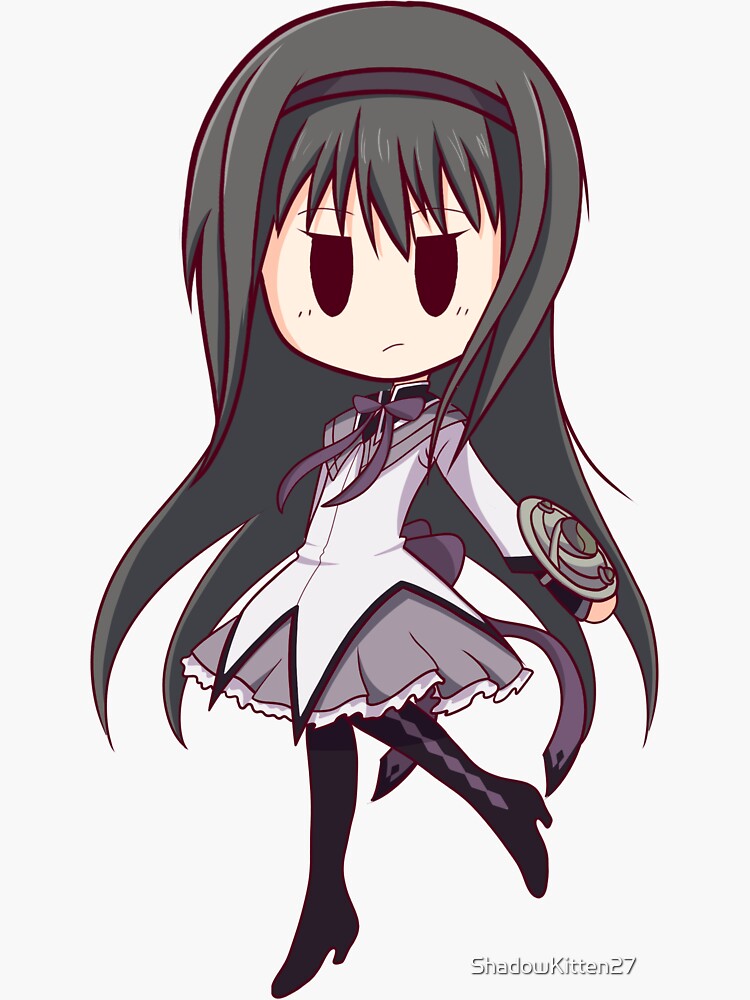 "Chibi Homura" Sticker for Sale by ShadowKitten27 | Redbubble