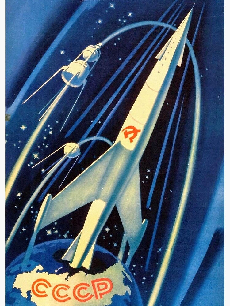 "Soviet Rocket Poster " Postcard for Sale by pravdamedia | Redbubble