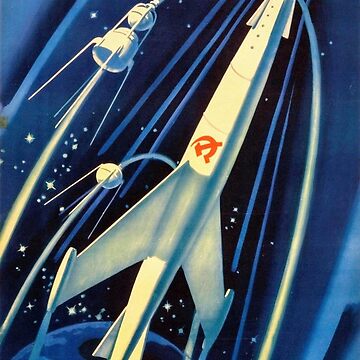 "Soviet Rocket Poster " Postcard for Sale by pravdamedia | Redbubble