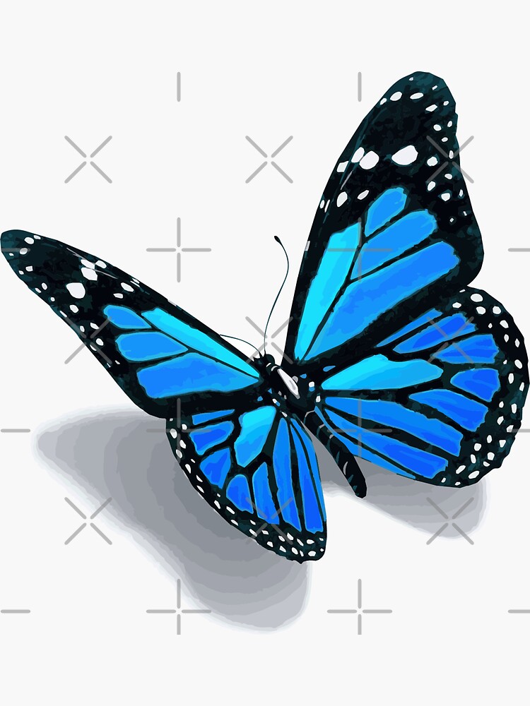 "blue monarch butterfly" Sticker by ginaginagina | Redbubble