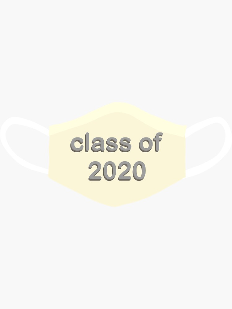 "corona class of 2020 mask yellow" Sticker for Sale by francescaguar ...