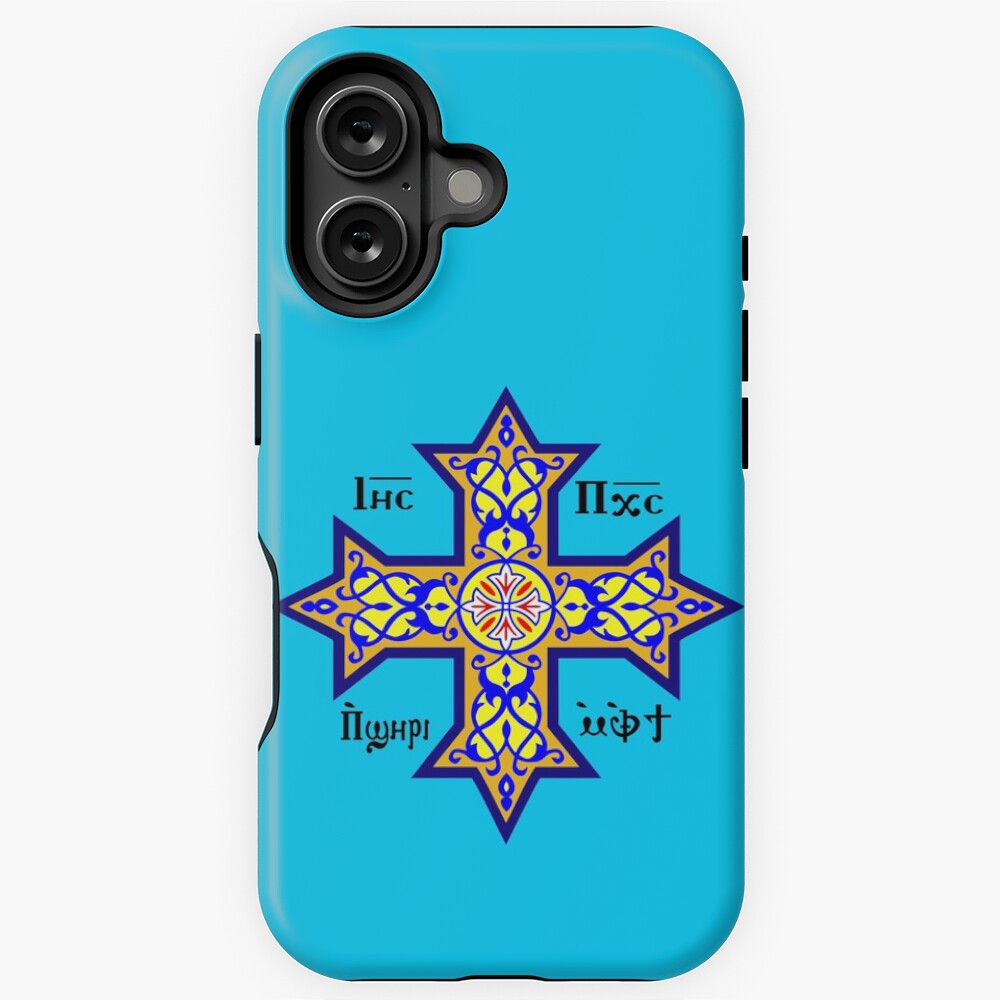 "Coptic Orthodox Cross with text on blue" Scarf for Sale by ...