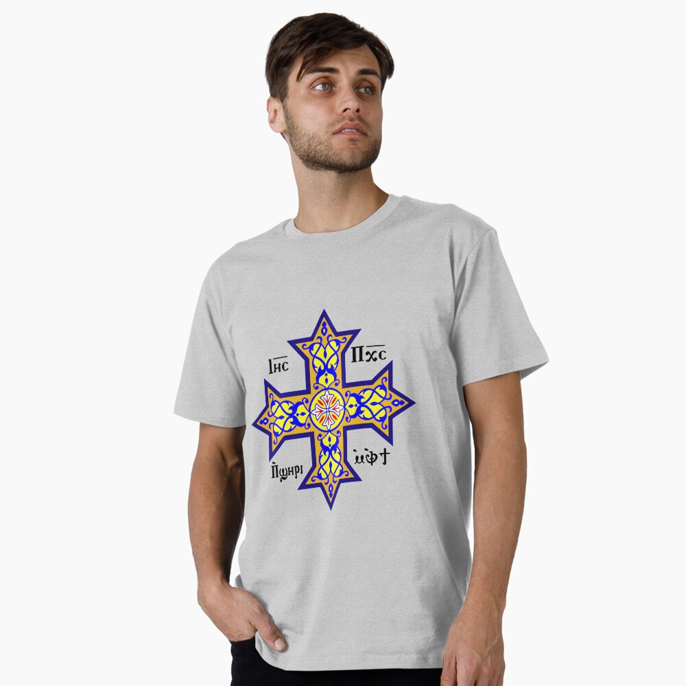 "Coptic Orthodox Cross with text on blue" Scarf for Sale by ...