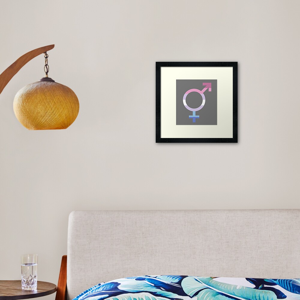 "Bigender Symbol/Flag" Framed Art Print by Reidtastic | Redbubble