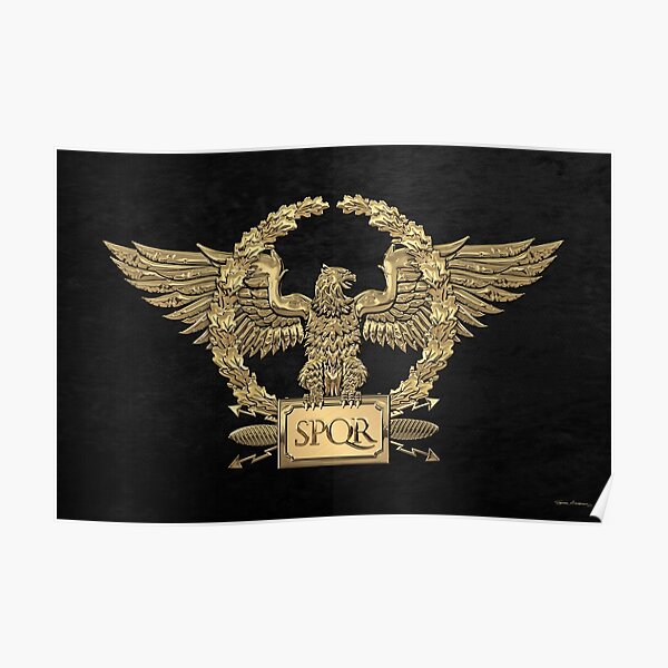 "Gold Roman Imperial Eagle - SPQR Special Edition over Black Velvet ...