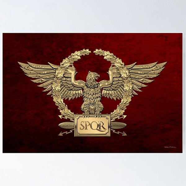 "Gold Roman Imperial Eagle - SPQR Special Edition over Red Velvet ...