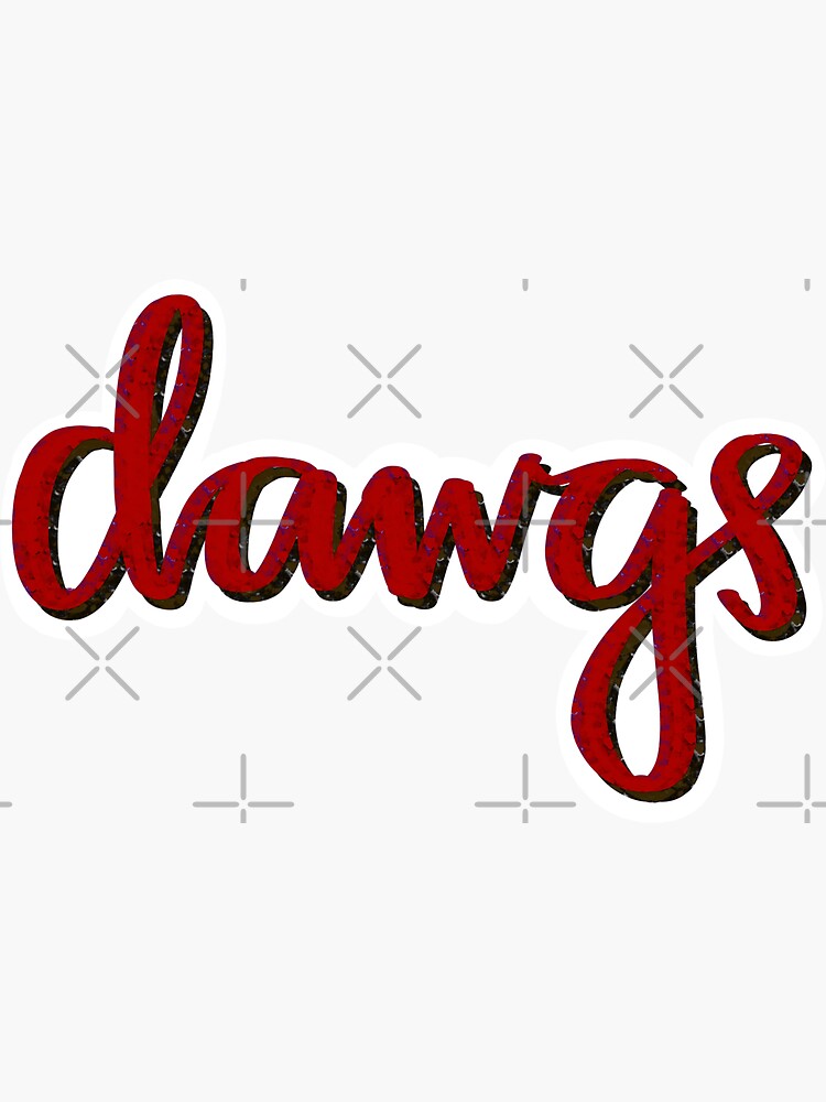 "Dawgs Retro Calligraphy" Sticker for Sale by alexnoellejones | Redbubble