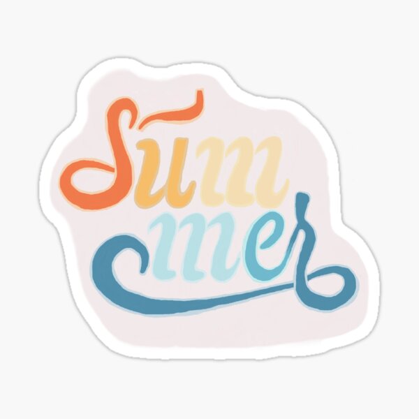 "Pastel 'Summer' written in Cursive" Sticker by twidder14 | Redbubble