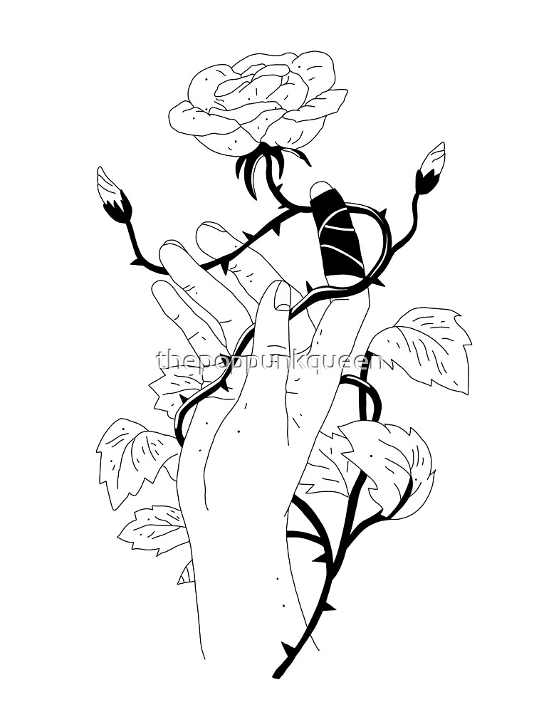 "Aesthetic Hand Holding Rose" Sticker for Sale by thepoppunkqueen ...