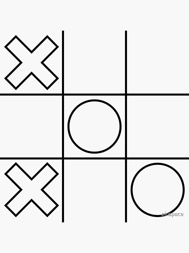 "Tic Tac Toe- Outline" Sticker for Sale by pinspace | Redbubble