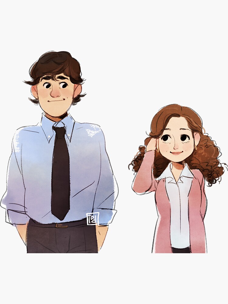 "Jim and Pam Drawing" Sticker by itskeira23 | Redbubble