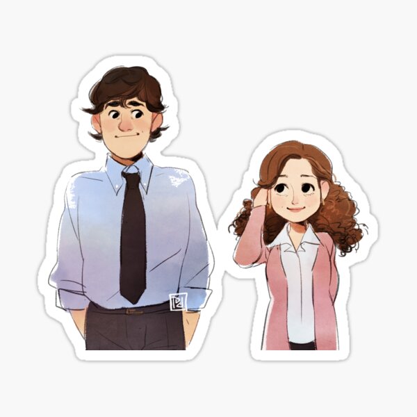 "Jim and Pam Drawing" Sticker by itskeira23 | Redbubble