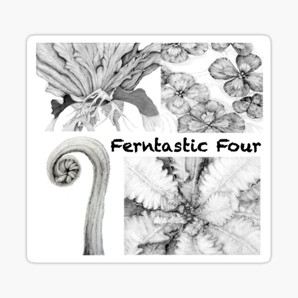 "Ferntastic Four" Sticker for Sale by CraftyTiger | Redbubble