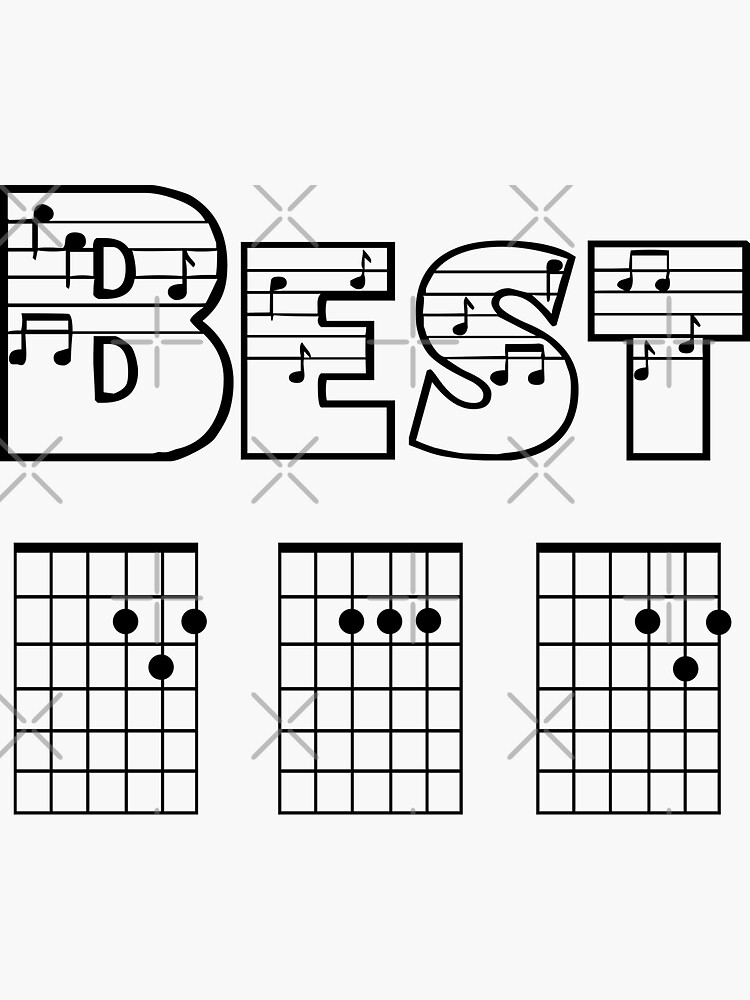 "Best DAD (Guitar Chords)" Sticker for Sale by Scott-tees | Redbubble